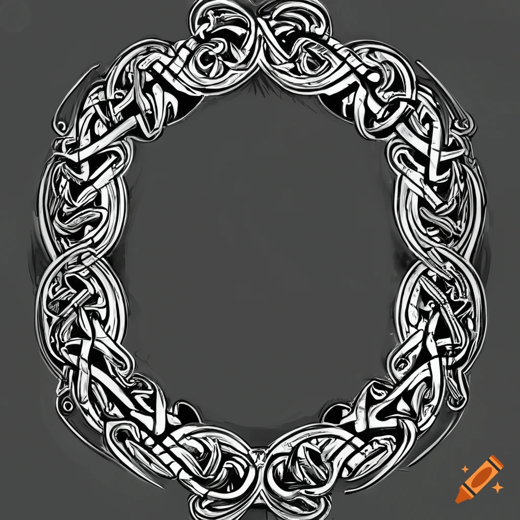 High resolution black and white celtic knot frame illustration on white ...