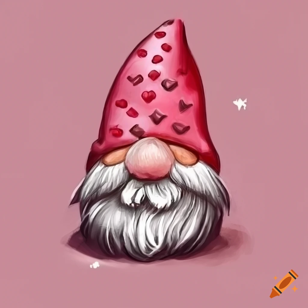 Gnome valentine love drawing on Craiyon