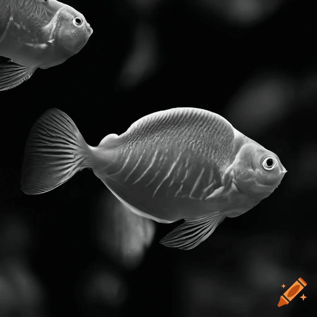 Group of exotic fish in vivid underwater micro photography on Craiyon