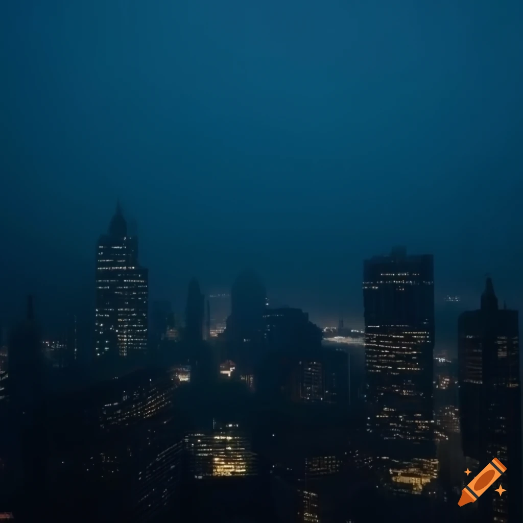 City covered in dense fog on Craiyon