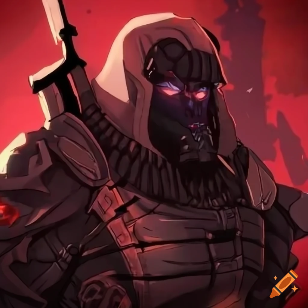 Helgast heavy commander in anime style on Craiyon