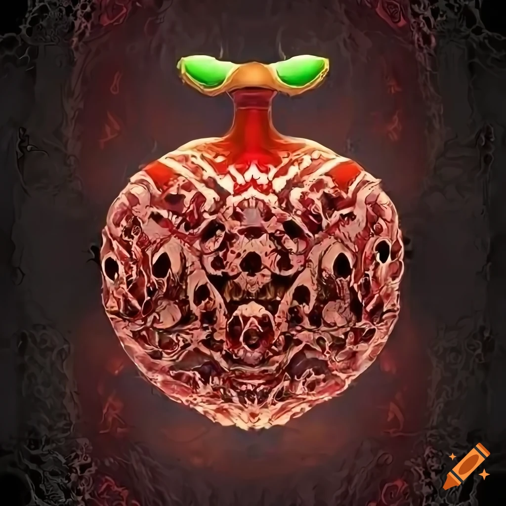 Unique devil fruit artwork with soul theme on black background on Craiyon