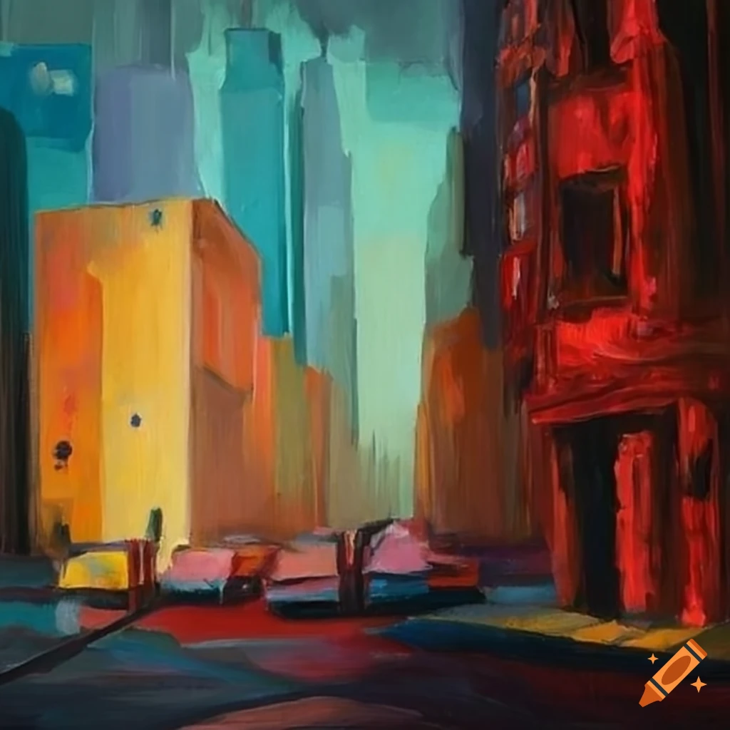 Painting with skillful use of perspective on Craiyon