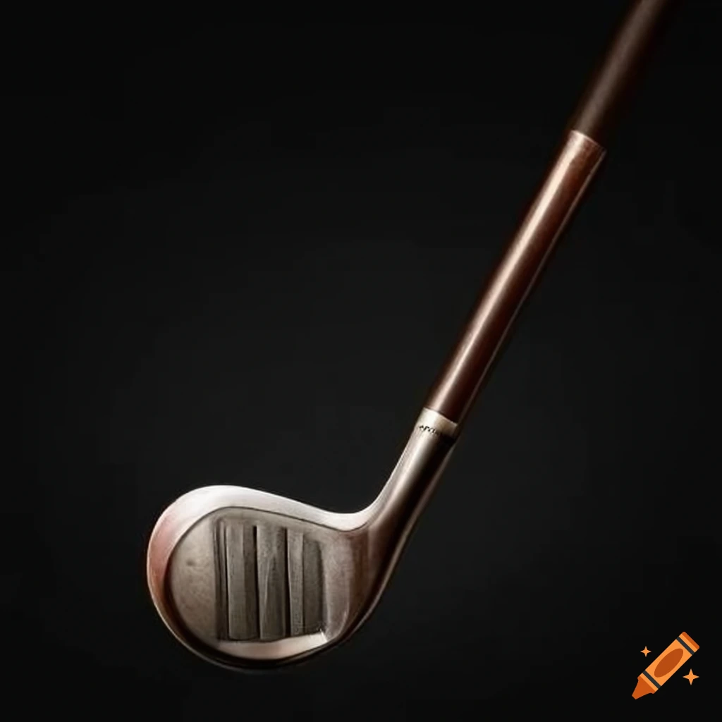 Silver golf club with brown grip on Craiyon