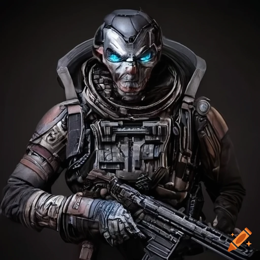 Cool science fiction character on Craiyon