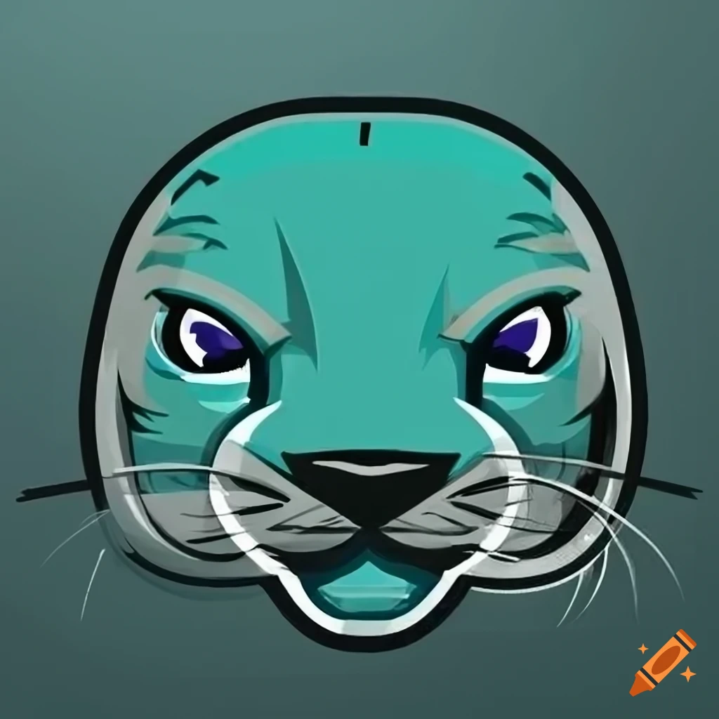 Teal seal mascot logo in nfl style on Craiyon