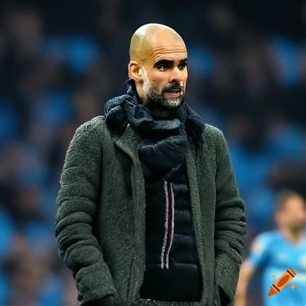 Pep guardiola at the etihad stadium on Craiyon