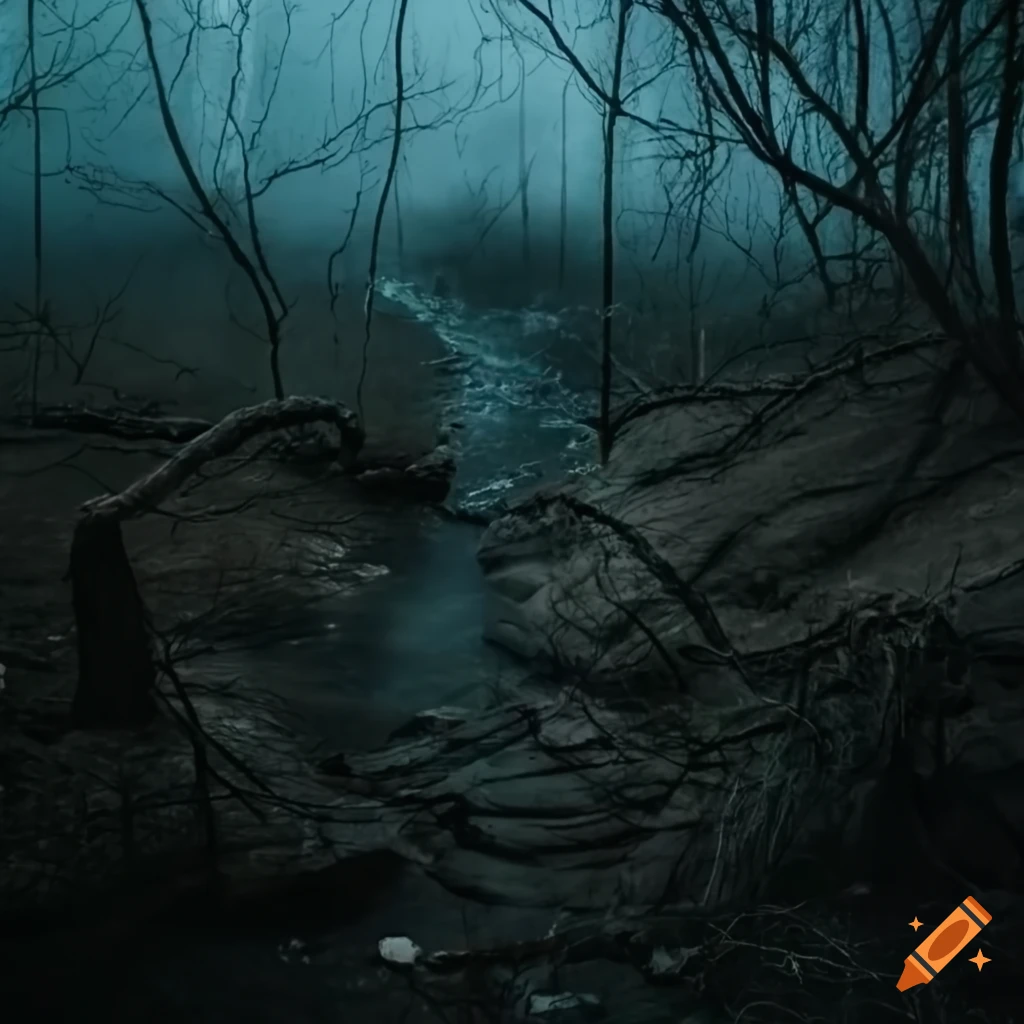 Desolate gloom landscape on Craiyon