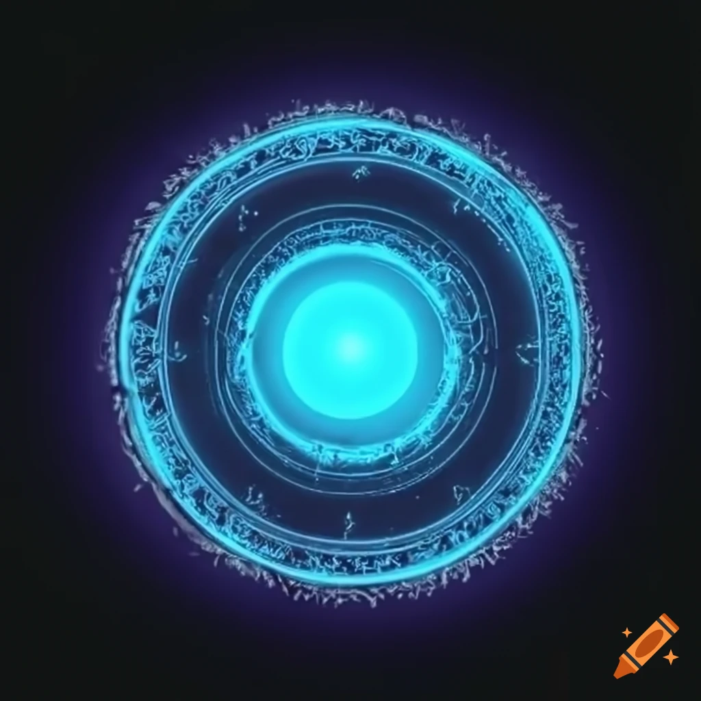 Spell circle icon with glowing runes in high definition on Craiyon