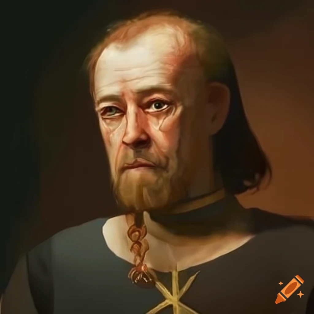 Stressed medieval baron on Craiyon