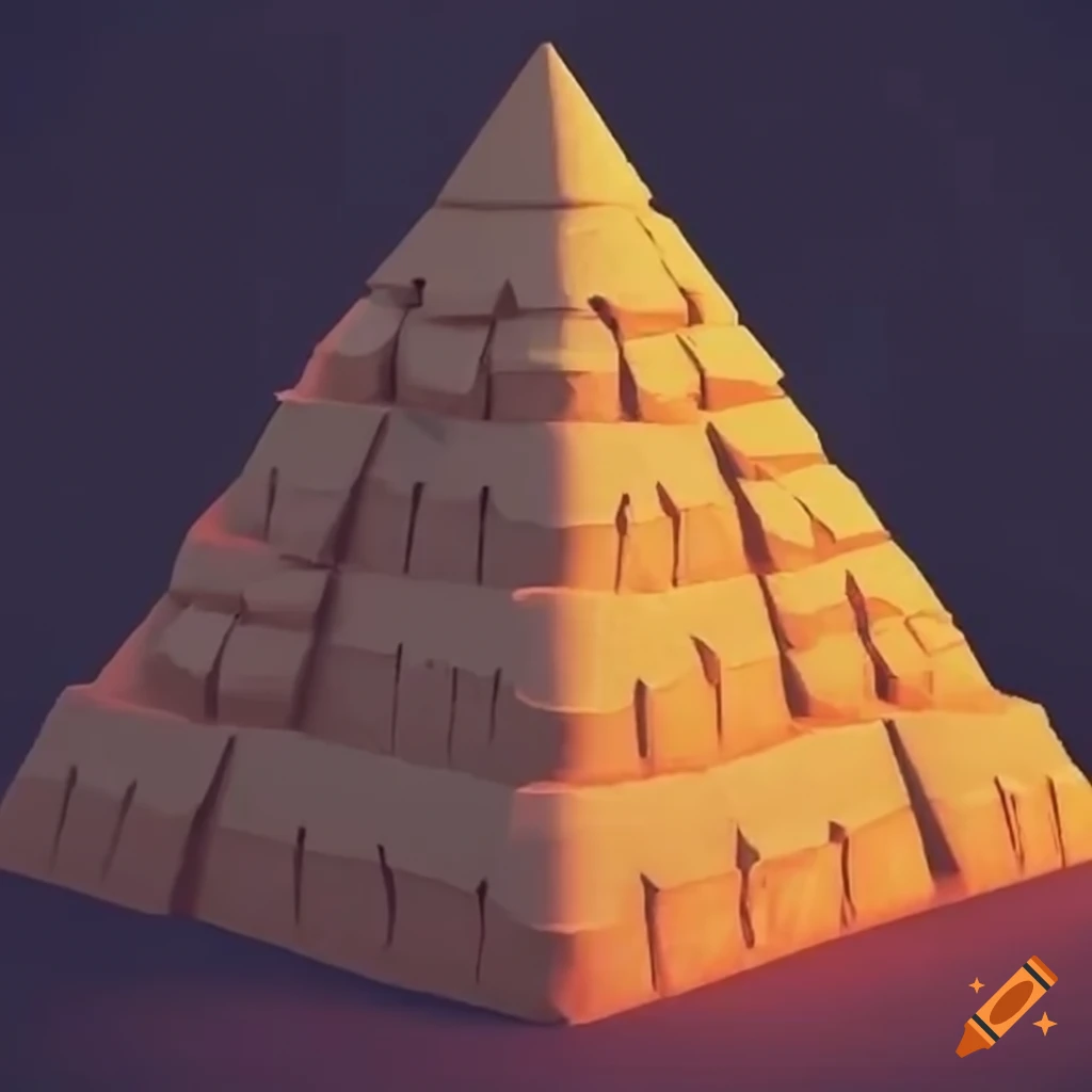 Pyramids of giza in poly style on Craiyon