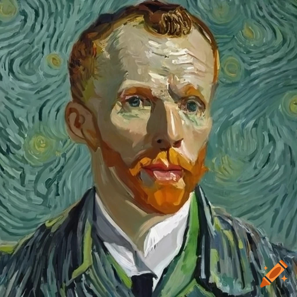 Emmanuel macron portrait in the style of van gogh on Craiyon