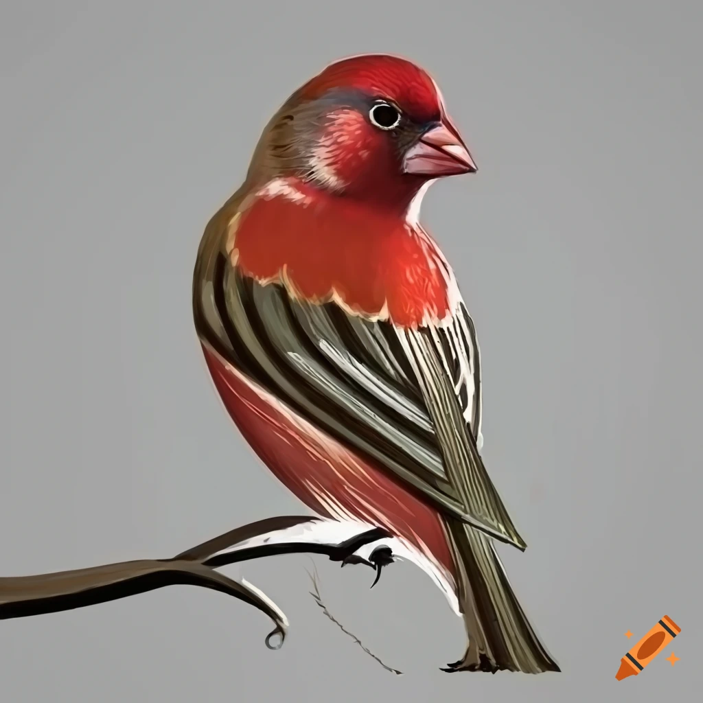 House finch in art deco style on Craiyon