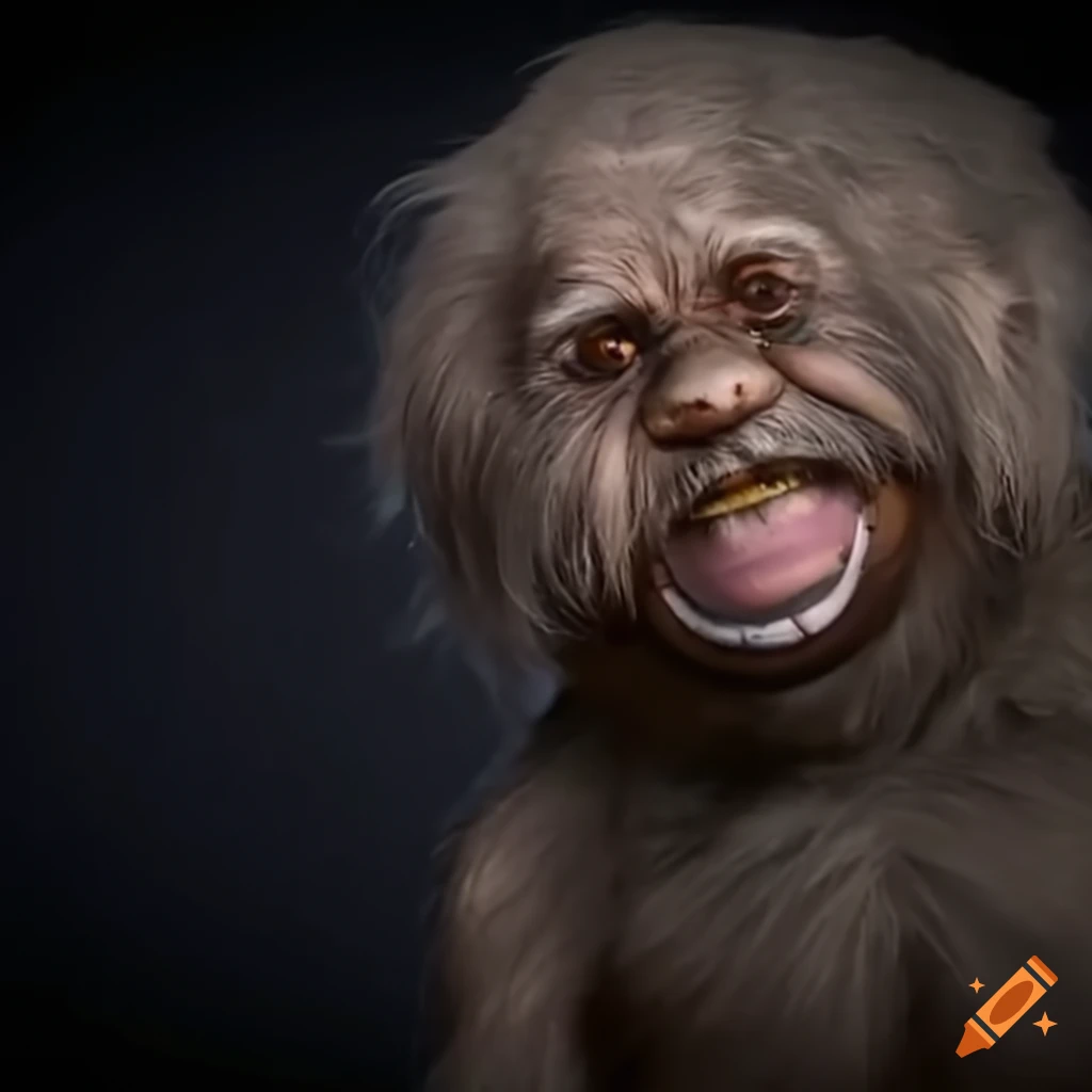 Therianthrope dwarf smiling at the camera on Craiyon