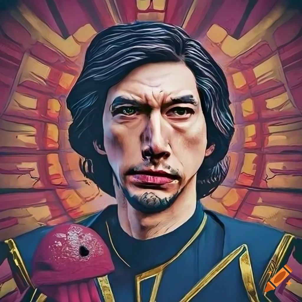 Adam Driver as a powerful living god and emperor of the universe with ...