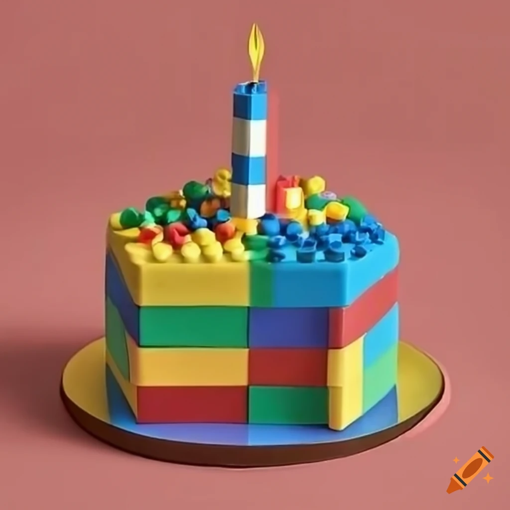 Lego birthday cake on Craiyon