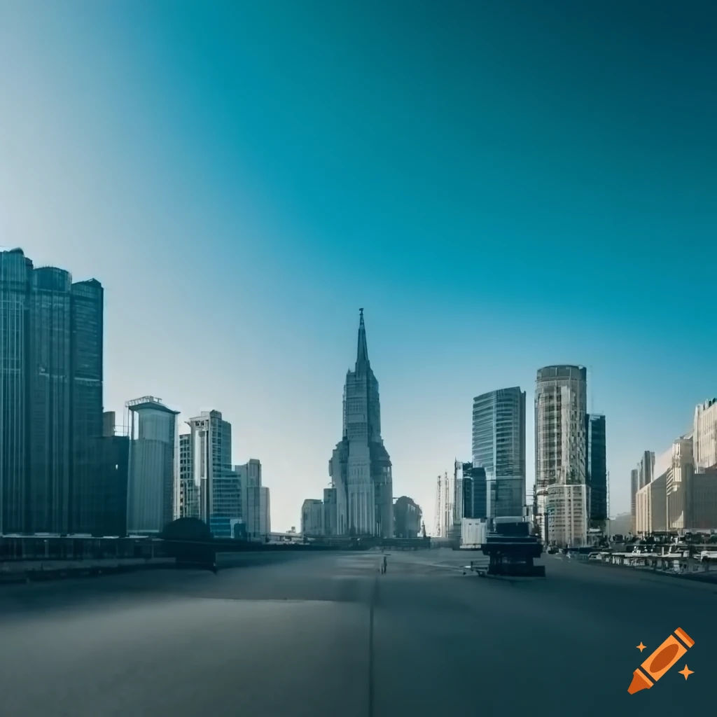 Empty city during the day on Craiyon