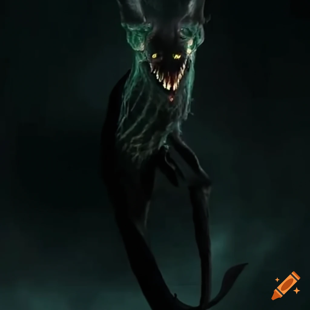 Mysterious 7-foot-tall black creature with glowing green rings on its ...