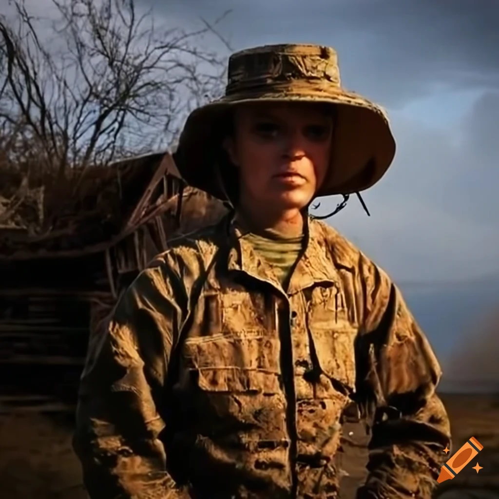 Old farm with a former u.s. marine on Craiyon