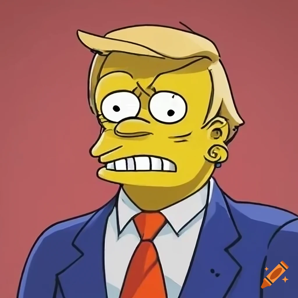Satirical depiction of a character resembling donald trump in the ...