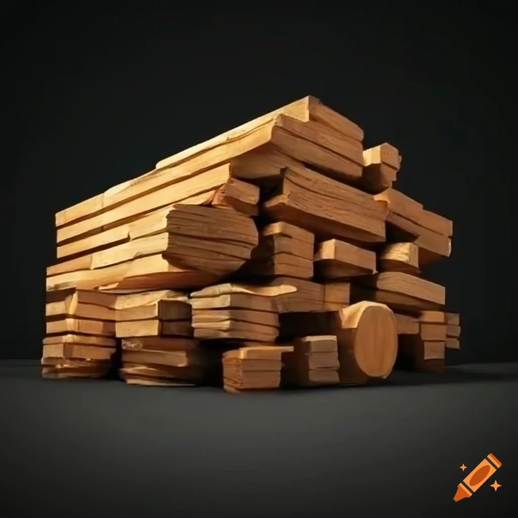 Stack of lumber on Craiyon