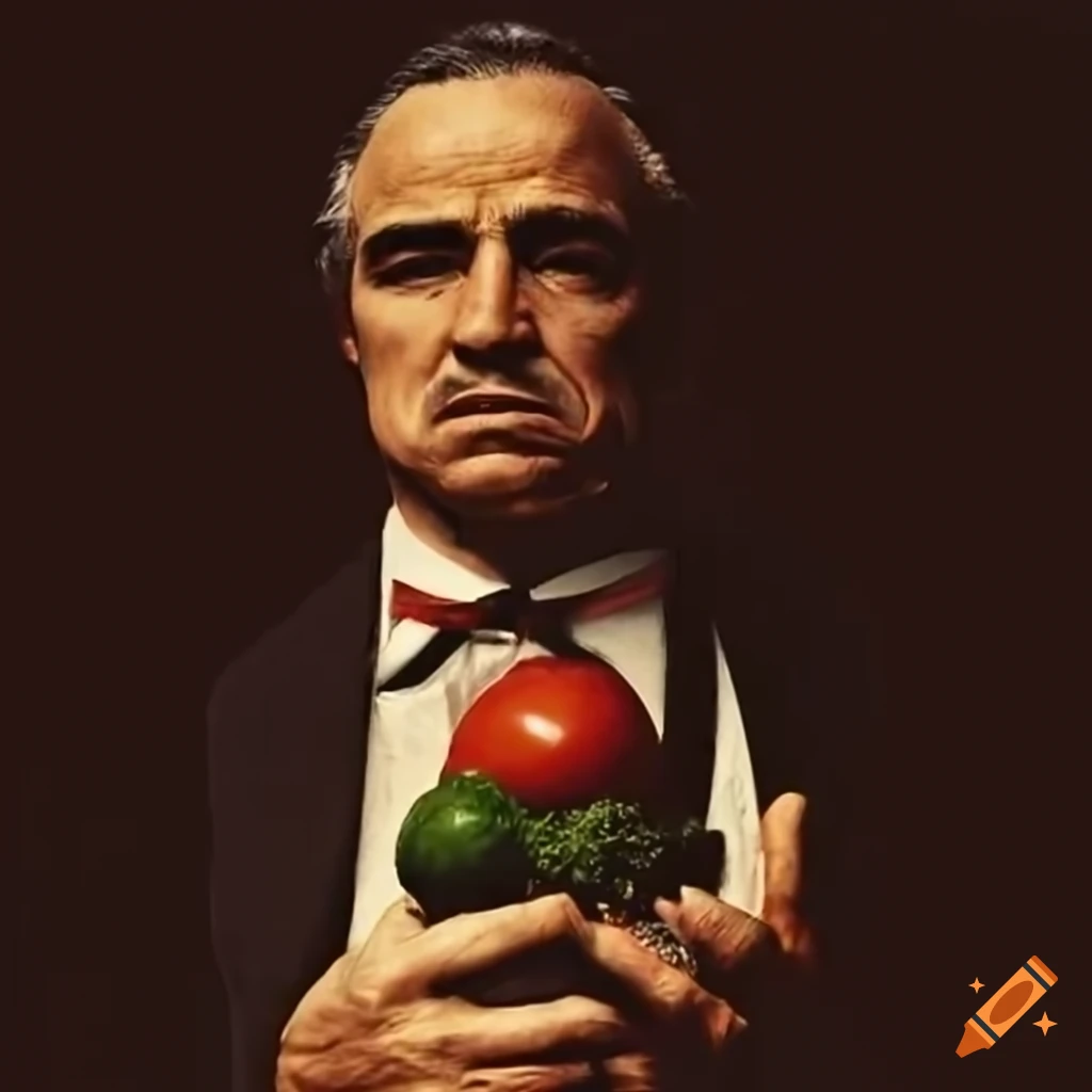 The godfather poster with a vegetable twist on Craiyon
