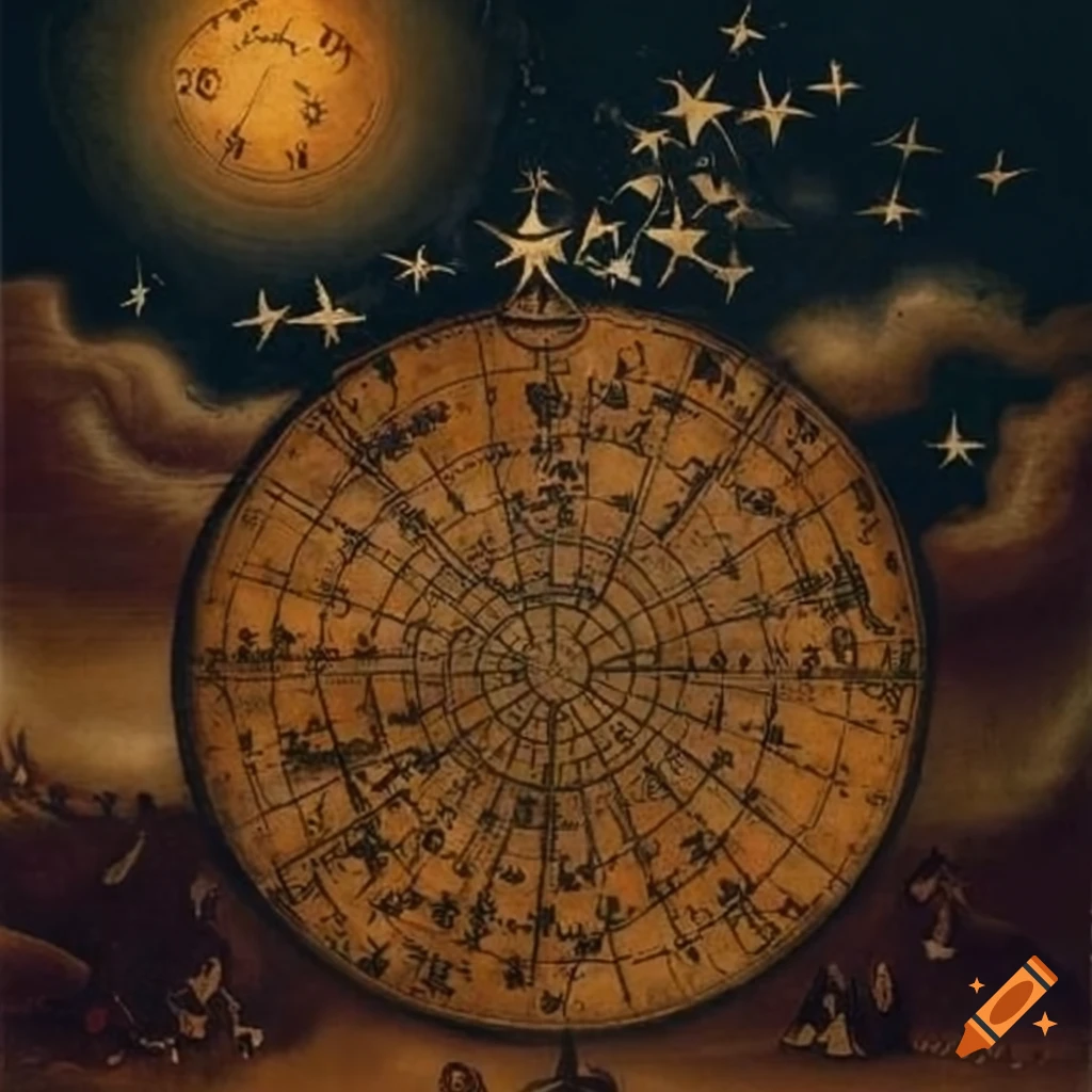 Medieval style star map by peter bruegel on Craiyon