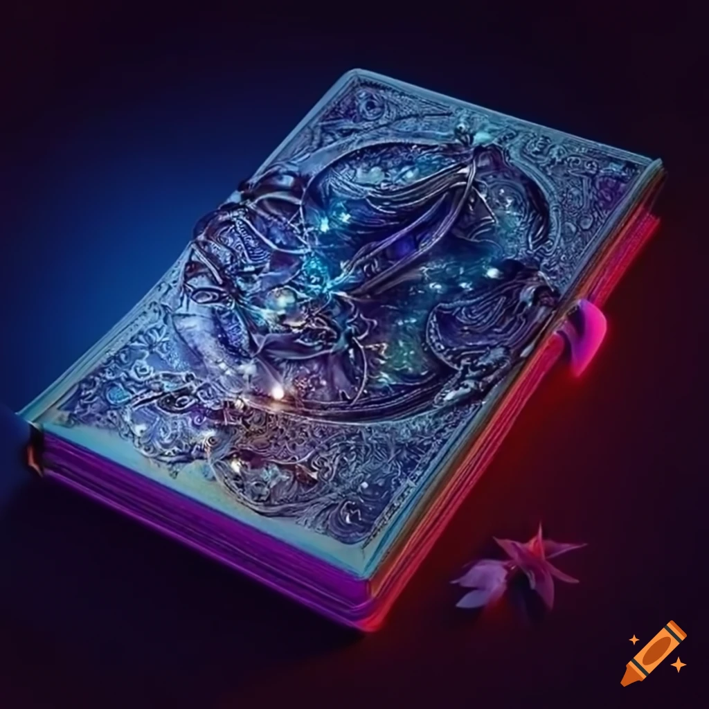 Captivating book with silver detailing and enchanting cover design lit ...