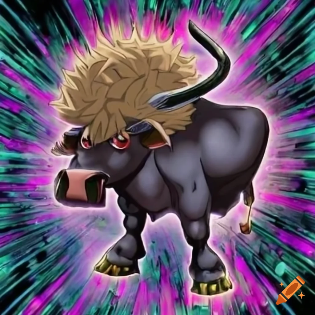 Yu-gi-oh card afro cow cowfro on Craiyon