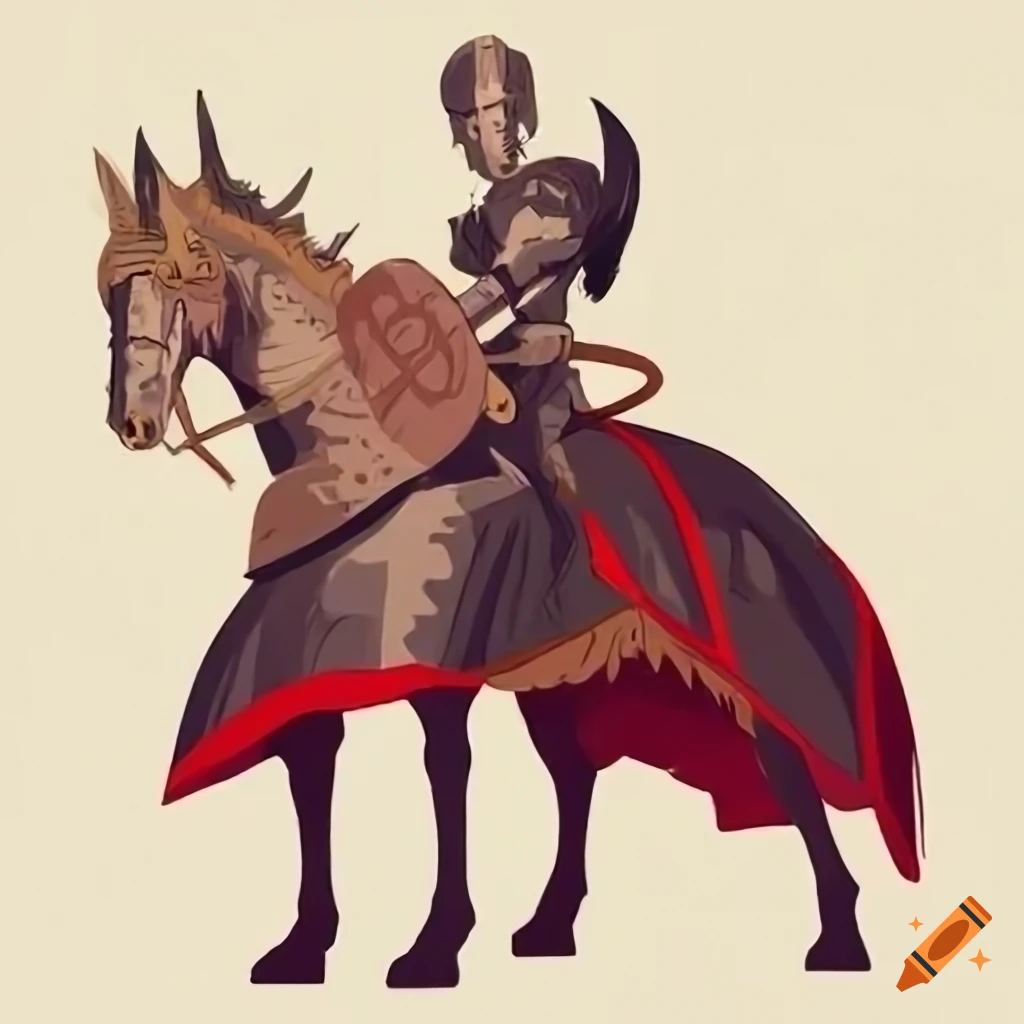 Saint martin of tours on horseback in medieval army attire with a ...