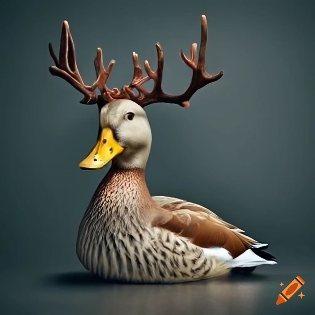 Retro duck with antlers on Craiyon