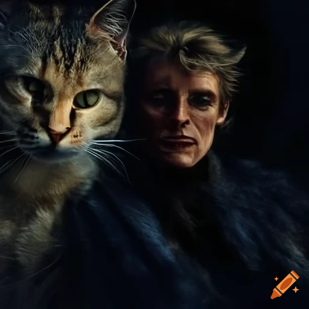 Willem defoe with a cat on Craiyon