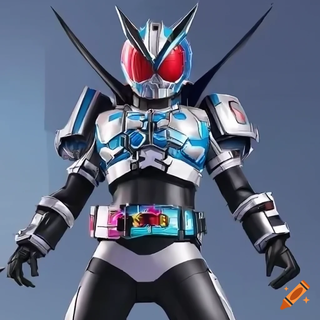 Detailed depiction of kamen rider black rock shooter in iconic suit on ...