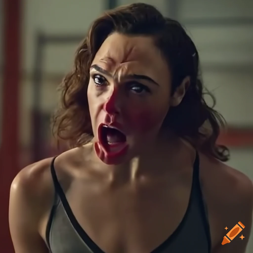 Gal gadot portraying a bruised martial arts fighter with a dizzy ...