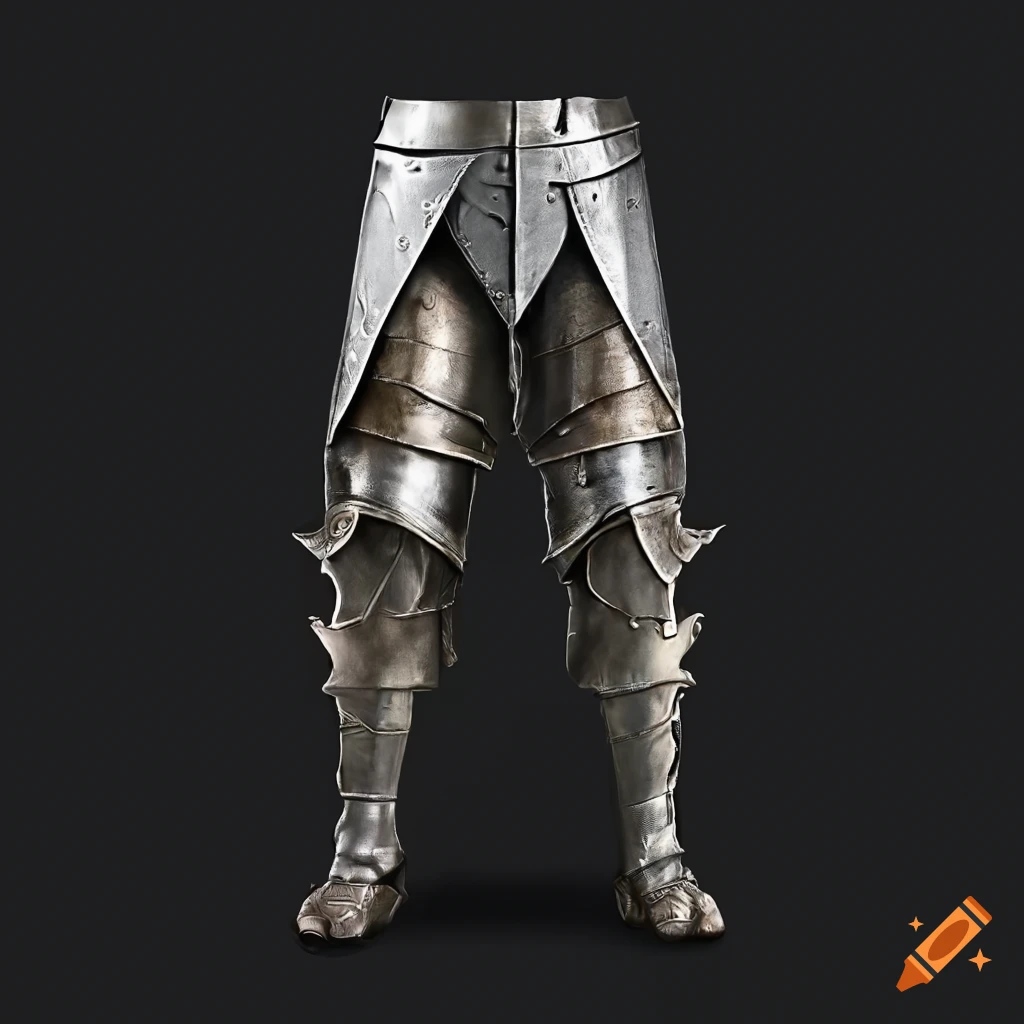 Medieval fantasy armored pants from the front on Craiyon