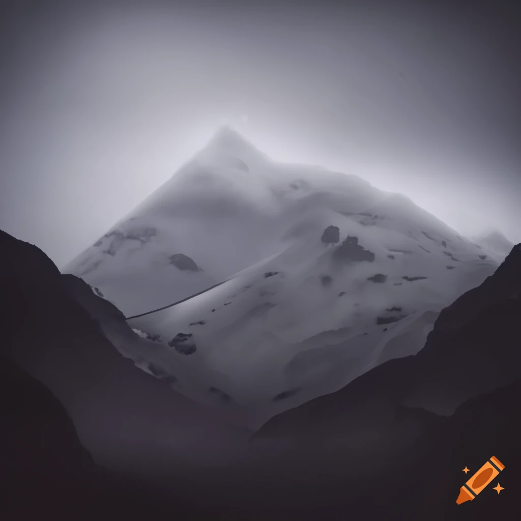 Mountains covered in ash on Craiyon