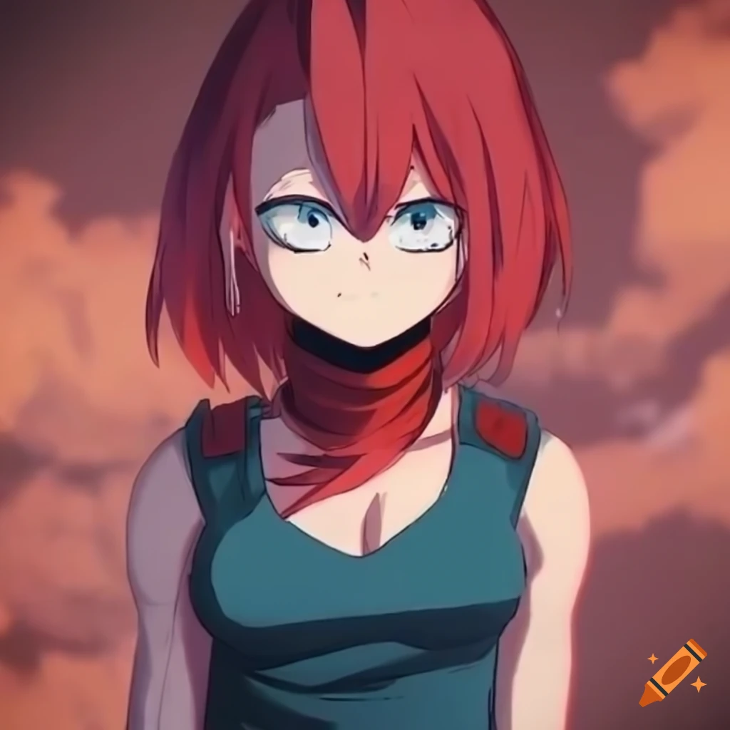 Girl with red hair and blue eyes from my hero academia on Craiyon