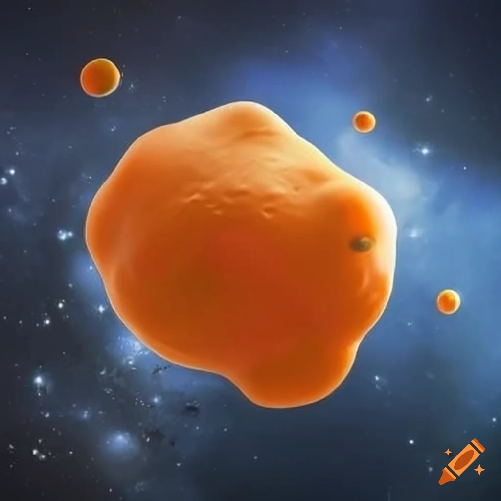 Orange blob floating in space on Craiyon