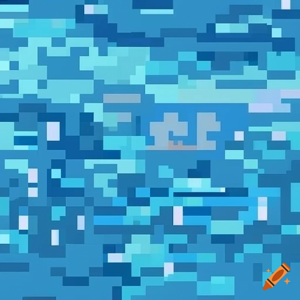 Pixel art of a water background on Craiyon