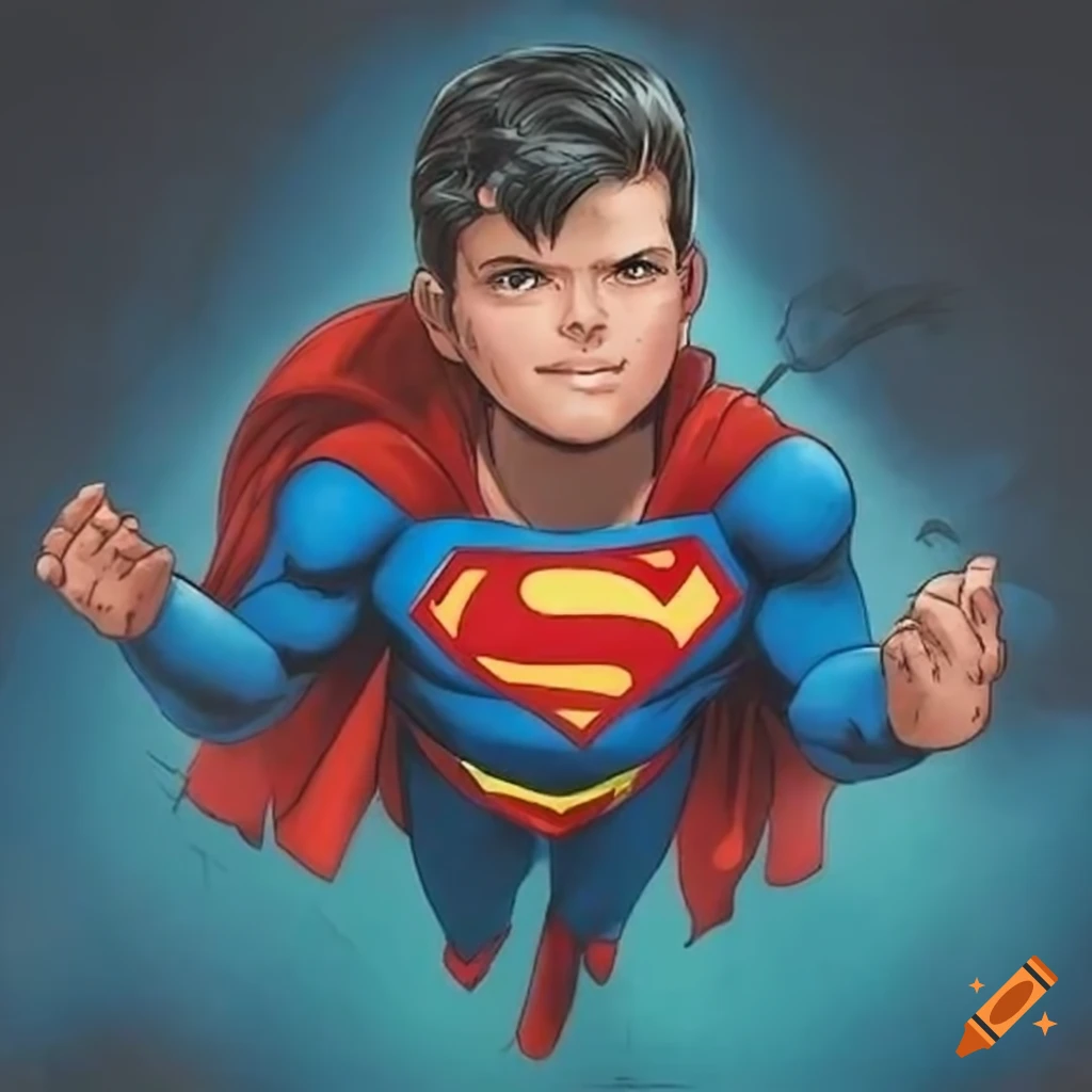 Superman as a child on Craiyon