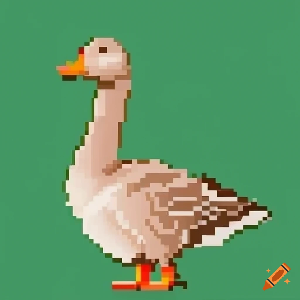 Pixelated american buff goose in cute retro artwork on Craiyon