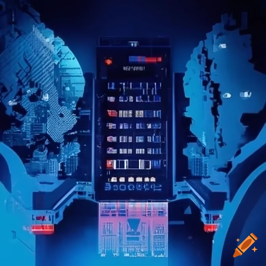 Tech stack of titans on Craiyon