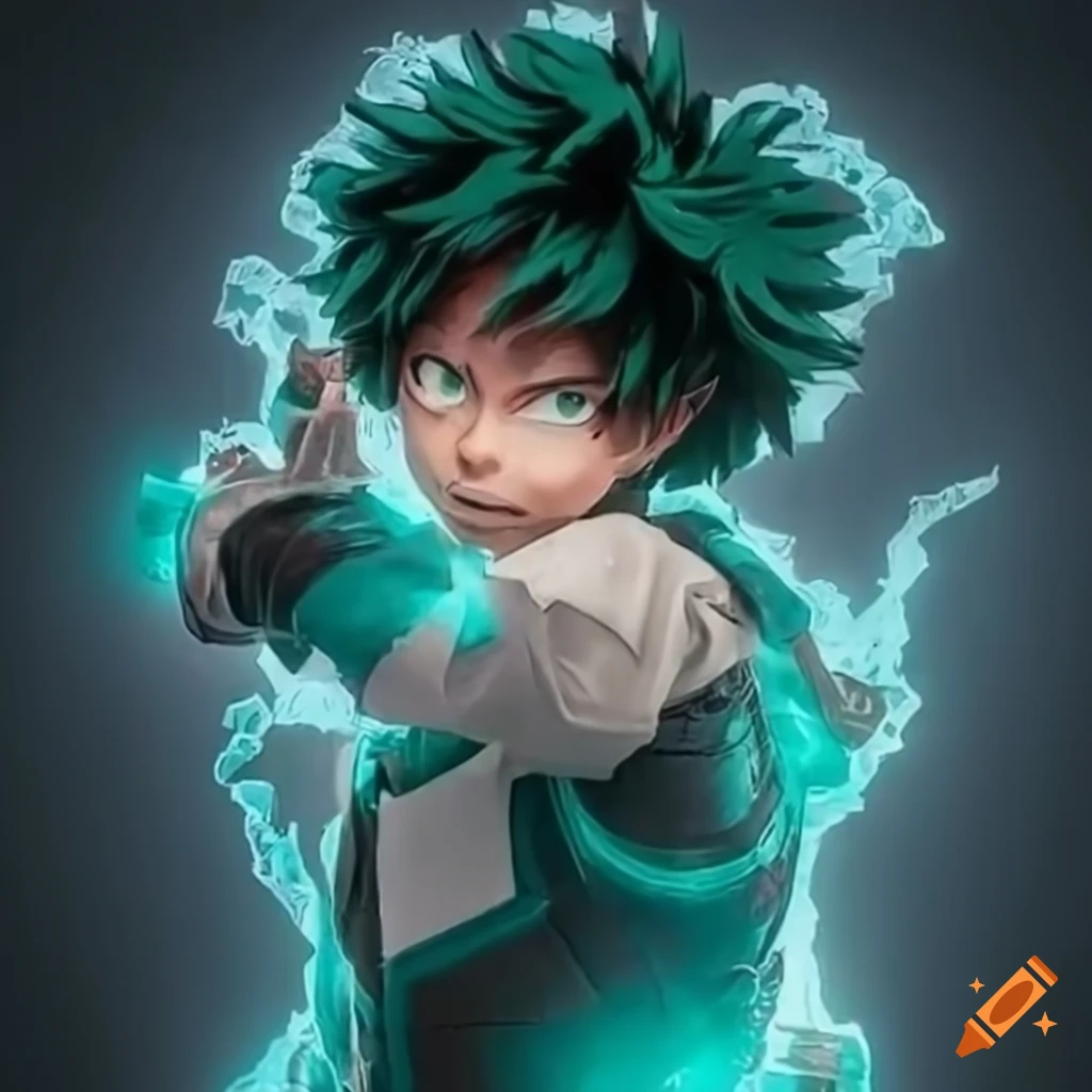 Realistic image of Izuku Midoriya from My Hero Academia on Craiyon