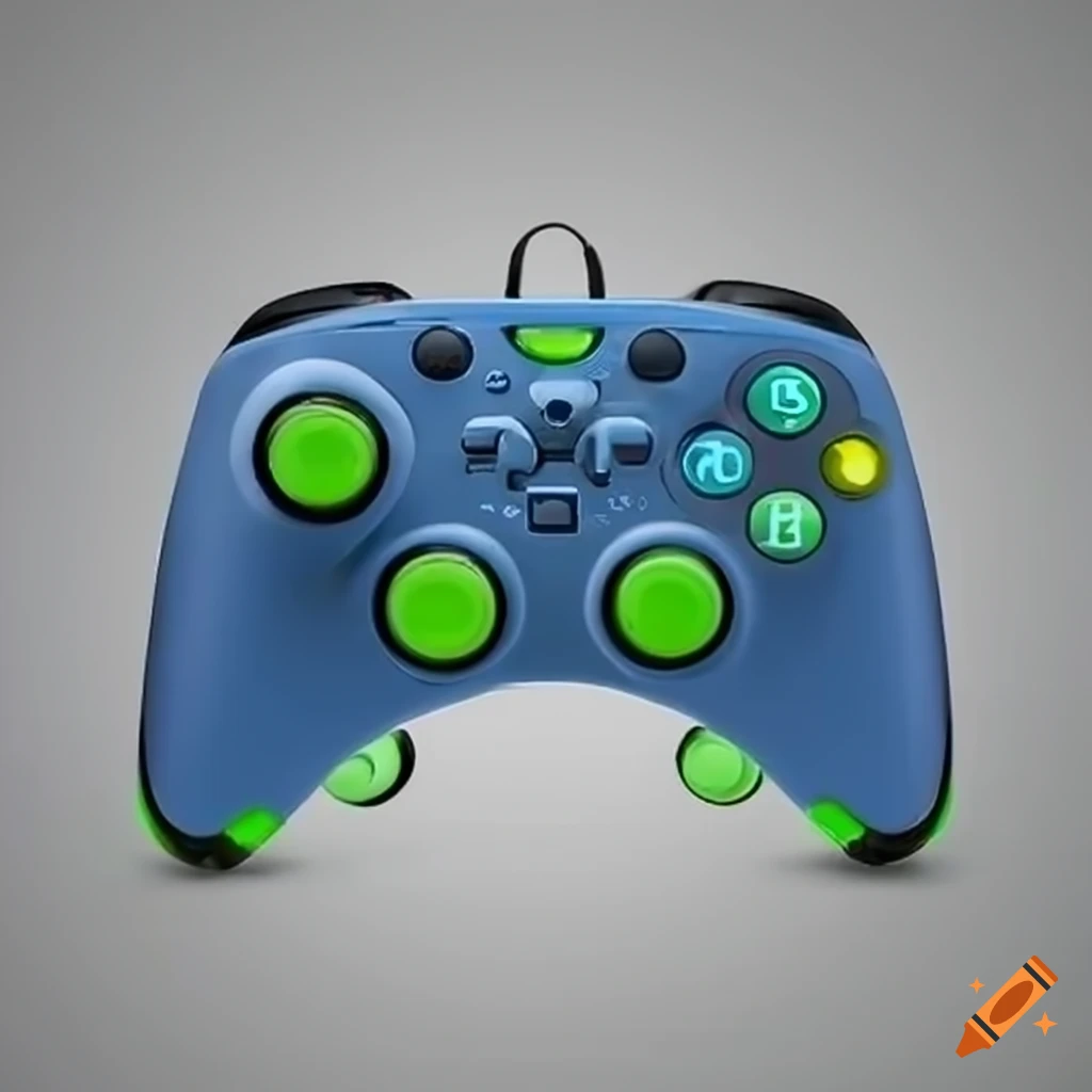Blue and green glubo game controller mockup on Craiyon