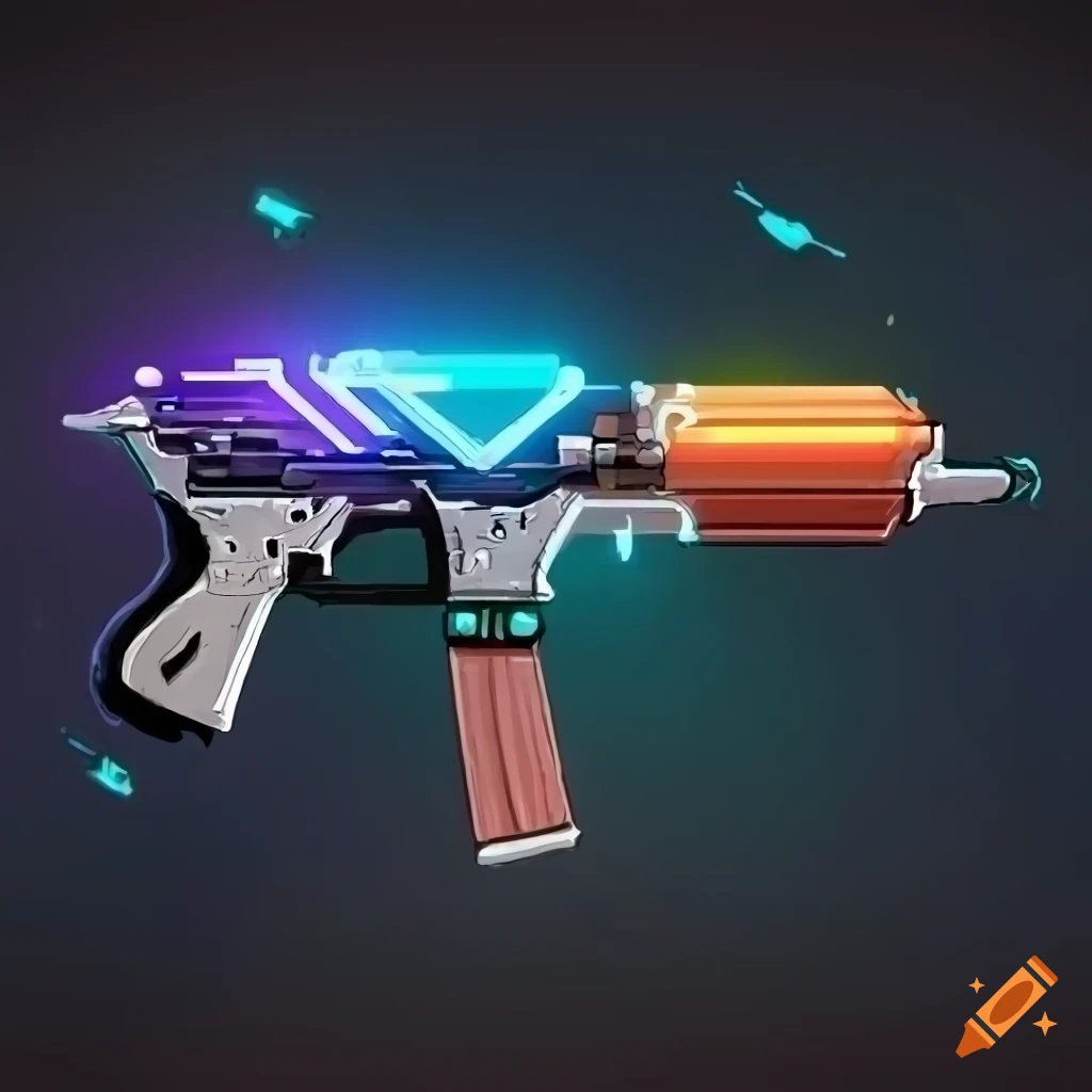 2d illustration of a space gun on Craiyon