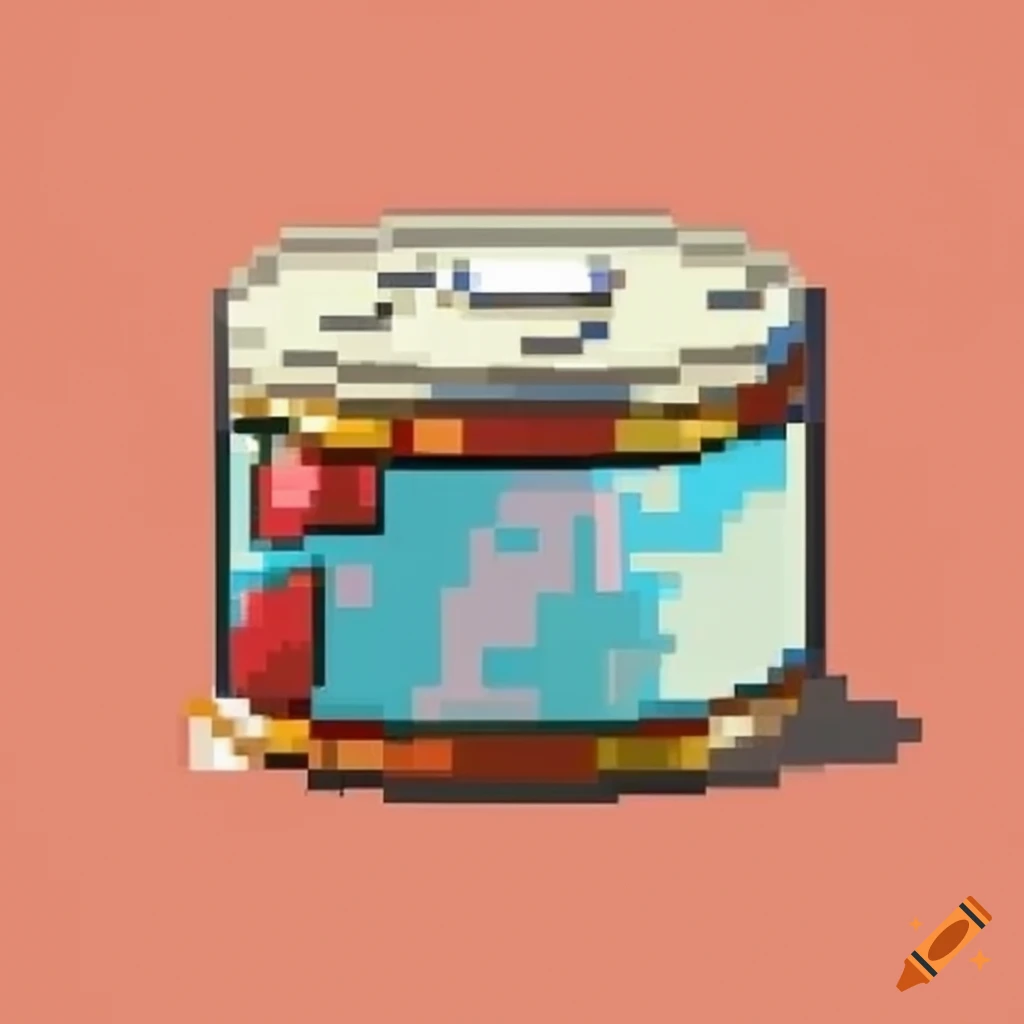 Pixel art of canned food on Craiyon