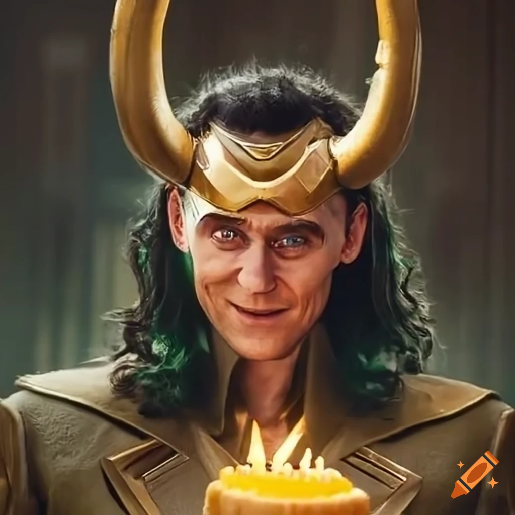 Loki celebrating his birthday on Craiyon