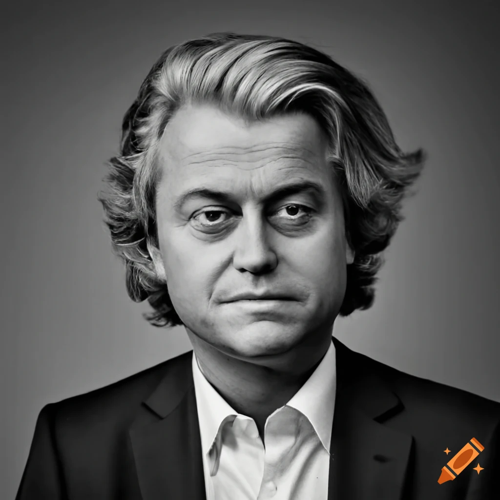 Cynical Dutch politician Geert Wilders in high definition black and ...