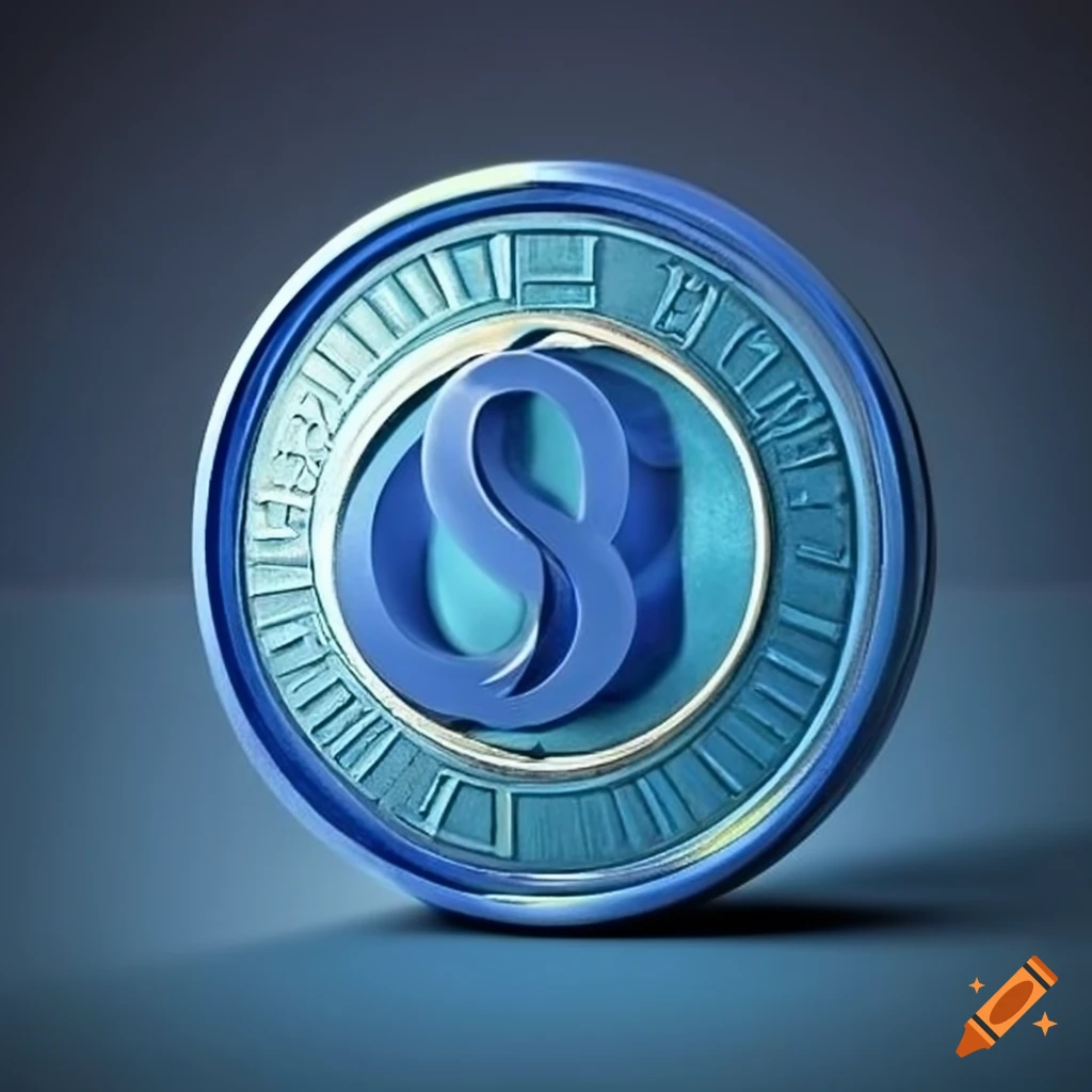 Blue coin with cg imprint on Craiyon