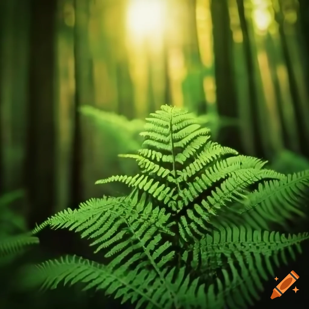 High resolution photo of a fern in a beautiful forest on Craiyon